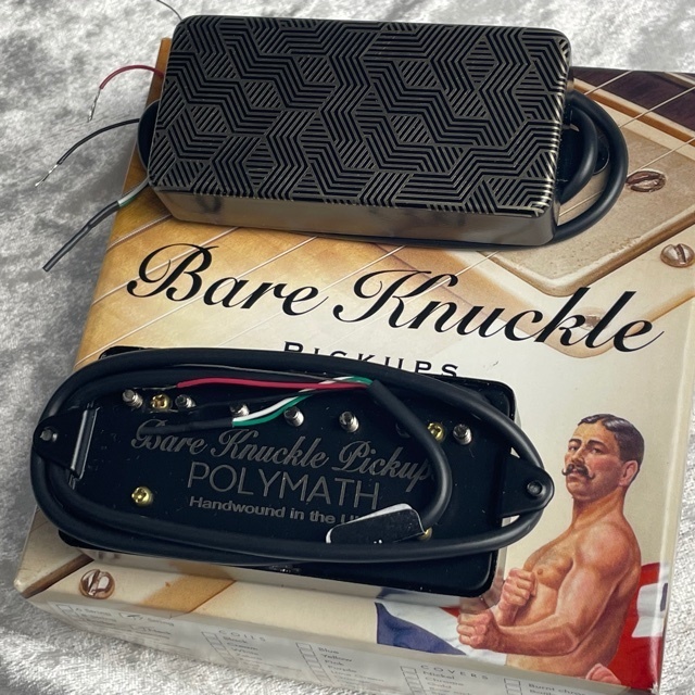 Bare Knuckle Pickups POLYMATH 7st Set Black Cover Polymath Etching Bare Knuckle Pickups POLYMATH 7st Set Black Cover Polymath Etching