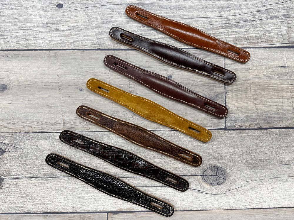 Blue Bell Straps Handle Strap Dark coffee crocodile ギターアンプ用レザーハンドル（新品 ...