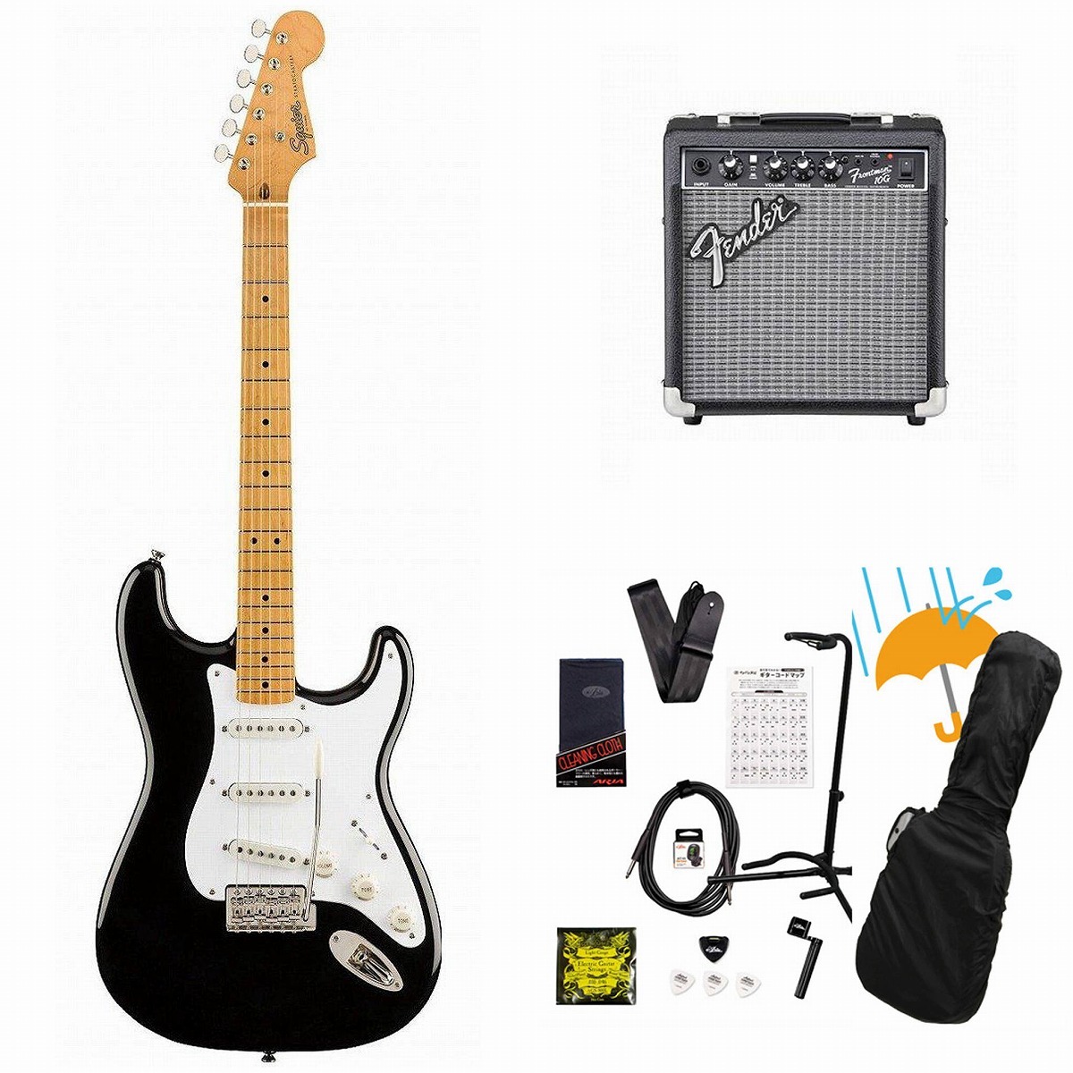 Squier by Fender Classic Vibe 50s Stratocaster Maple FB Black Fender ...