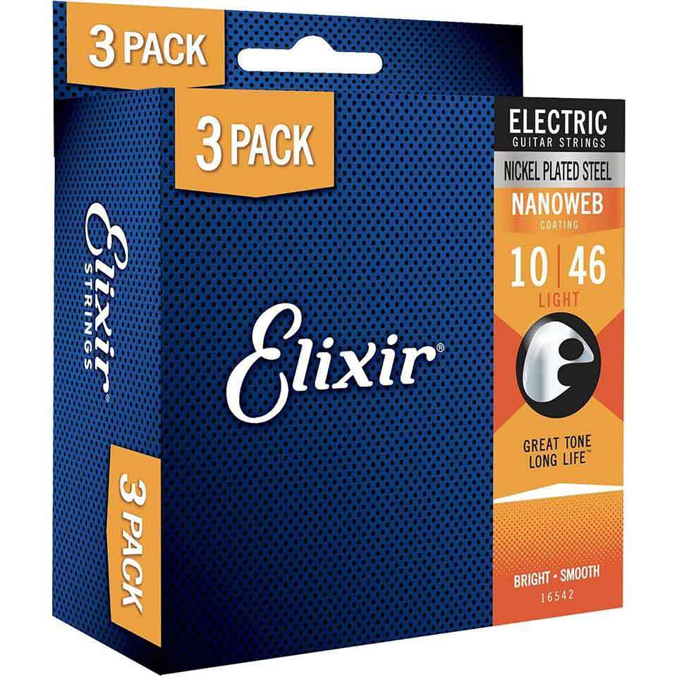 Elixir NANOWEB - Light (010-046) 3セットボーナスパック【エレキギター弦】（新品）【楽器検索デジマート】