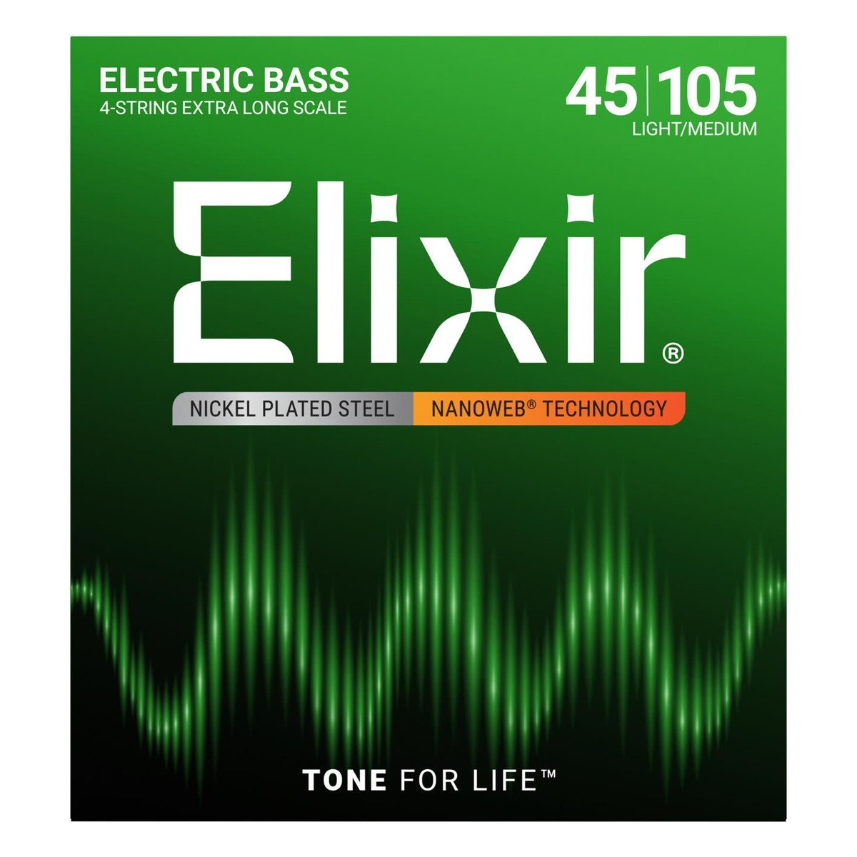 Elixir 14087 4-String Light/Medium Extra Long Scale Electric Bass ...