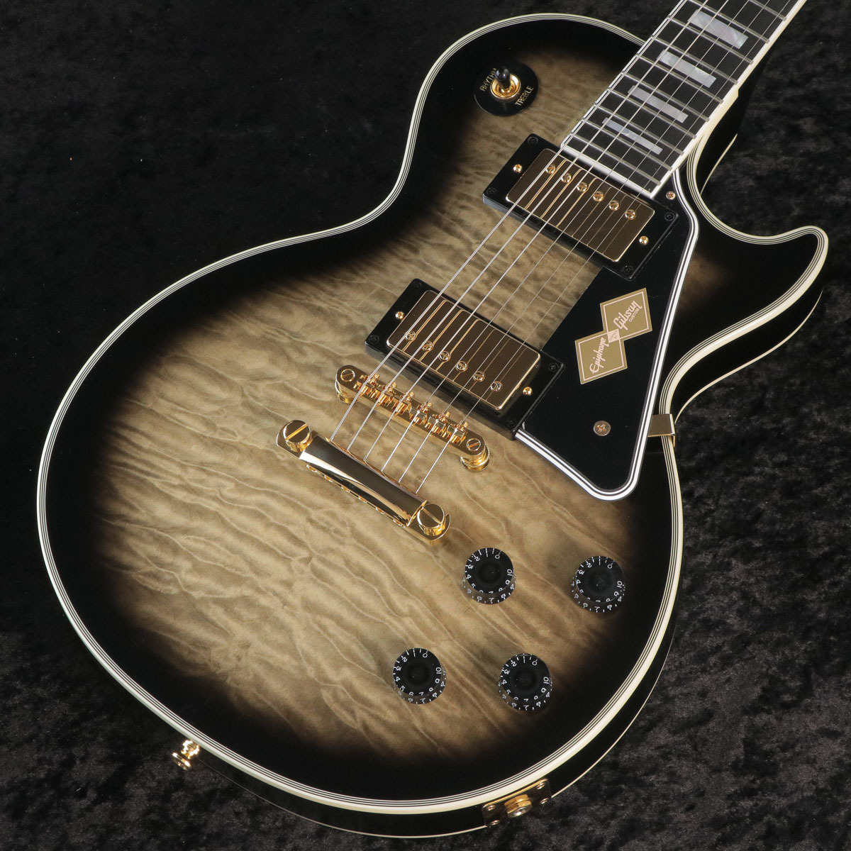 Epiphone Inspired by Gibson Custom Les Paul Custom Quilt Cobra Burst ...