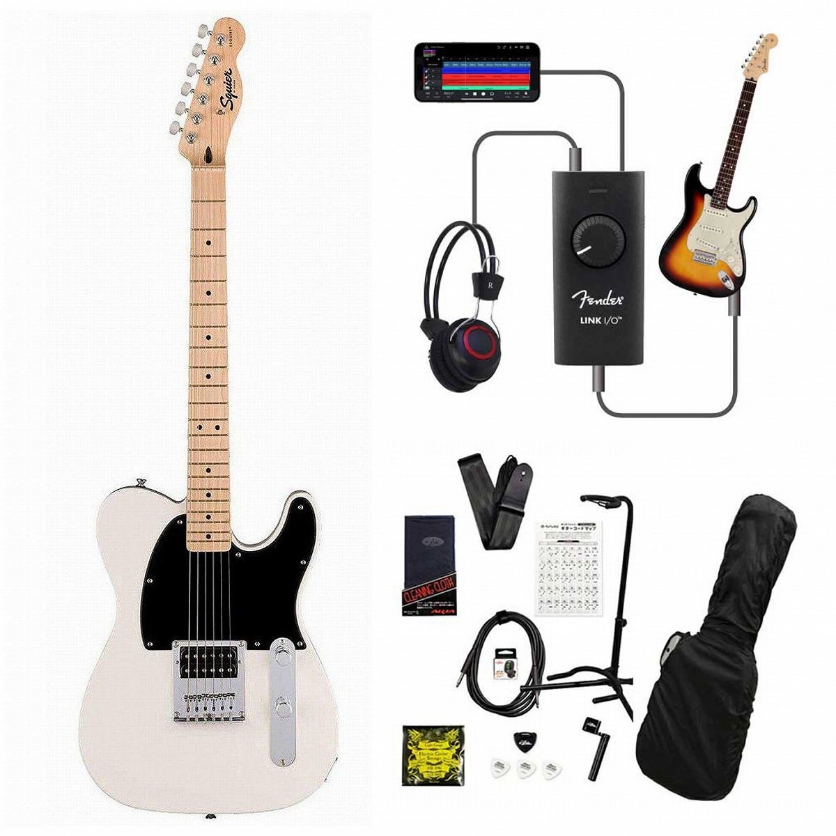 Squier by Fender Sonic Esquire H Maple Fingerboard Black Pickguard Arctic White 録音＆セッションで上達 ...