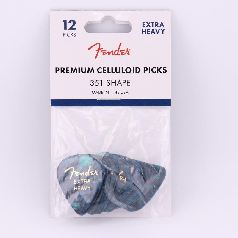Fender Premium Celluloid Picks， 351 Shape -12 Pack【Extra Heavy/Ocean ...