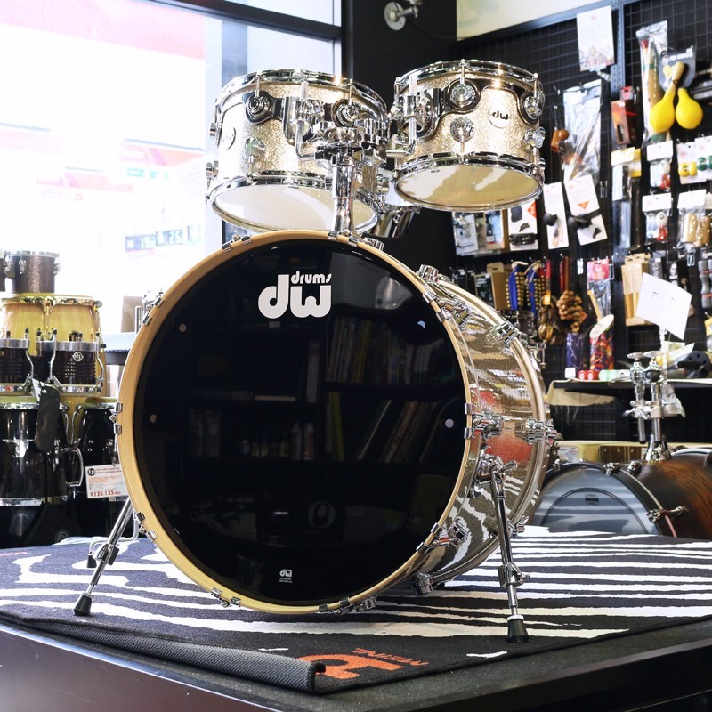 dw Collector's Pure Maple 4pc Drum Kit [BD22， FT16， TT12&10 / Nickel Sparkle Glass Finish Ply ...