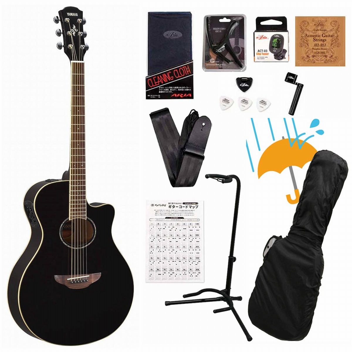 YAMAHA APX600 BL (Black)アコースティックギター アコギ エレアコ APX-600BLアコギ入門豪華12点初心者セットR ...