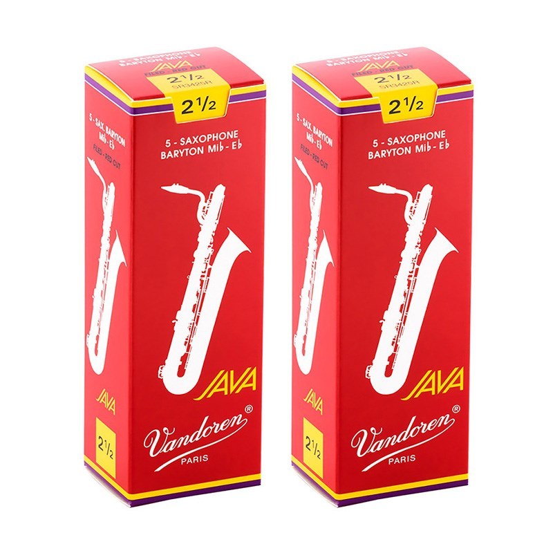 VANDOREN 【2個セット】《硬さ：2-1/2》バリトンサックス用リード バンドレン JAVA (ジャバ) ファイルド レッド...（新品）【楽器検索デジマート】