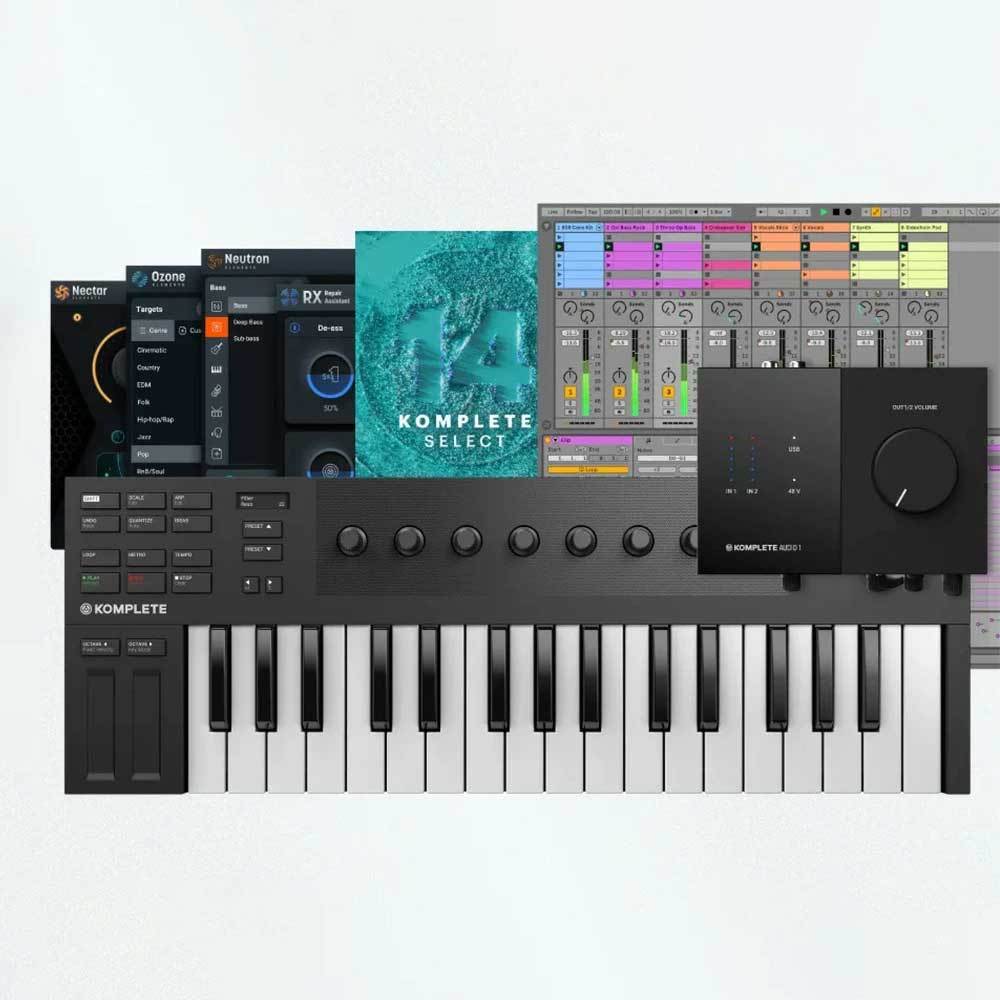 NATIVE INSTRUMENTS はじめての曲作り 3点セット [Komplete Kontrol M32 / Komplete Audio1 / Komplete14 Select ...