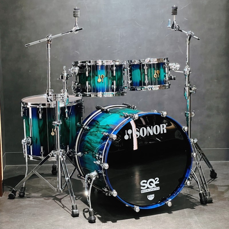 Sonor SQ2 System Beech Vintage 4pc Drum Kit - Green Lacquer over Blue ...