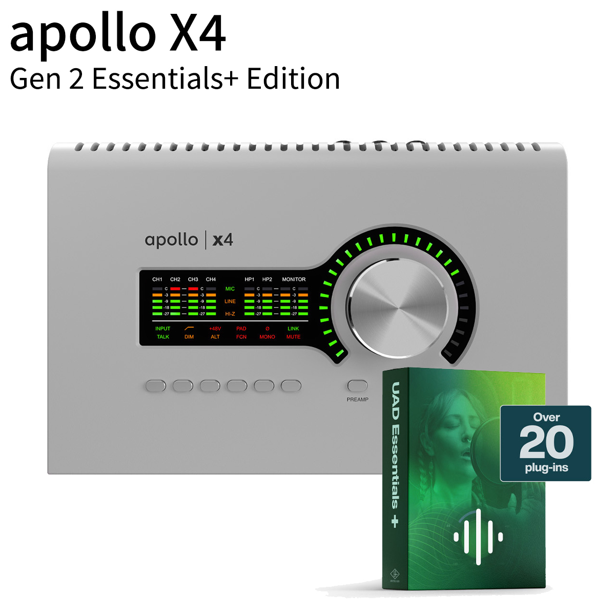 Universal Audio Apollo x4 Gen2 Essentials+ Edition オーディオインターフェイス（新品/送料無料）【楽器検索デジマート】