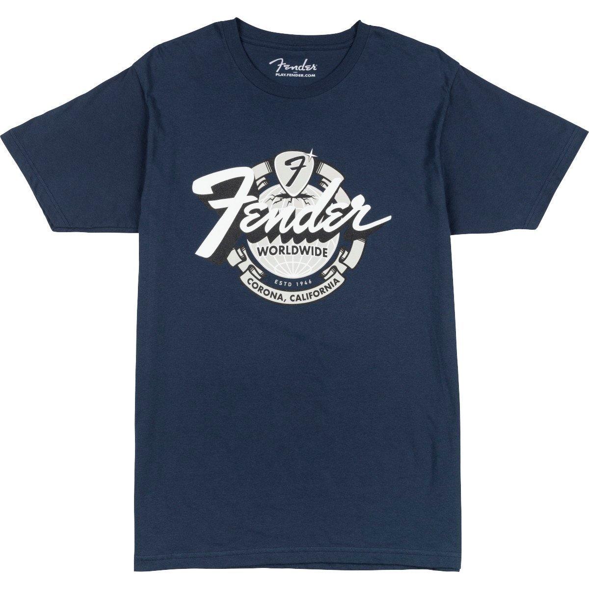 Fender Clothing and Collectibles Series World Wide Tee Vintage Navy M ...