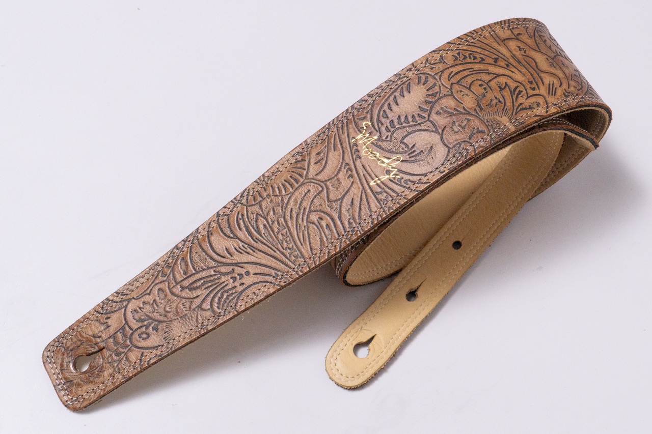 MOODY STRAPS 2.5Inch Western Brown/Cream Leather Standard Tail【GIB横浜 ...