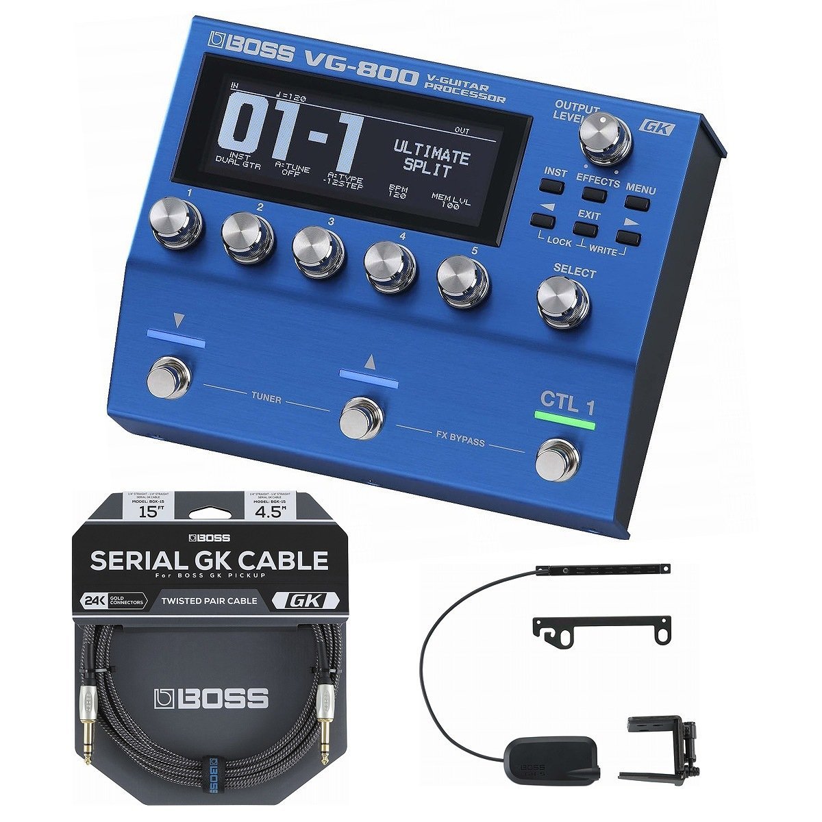 BOSS VG-800 V-Guitar Processor + GK-5ピックアップ + BGK-15 GKケーブル ギター シンセ ボス ...